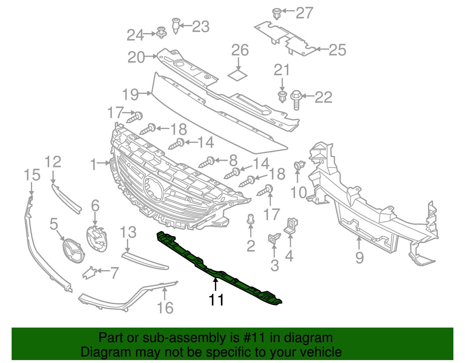 GHP9-50-0K1B - Lower Bracket 2014-2017 Mazda 6 | Florida Mazda Parts