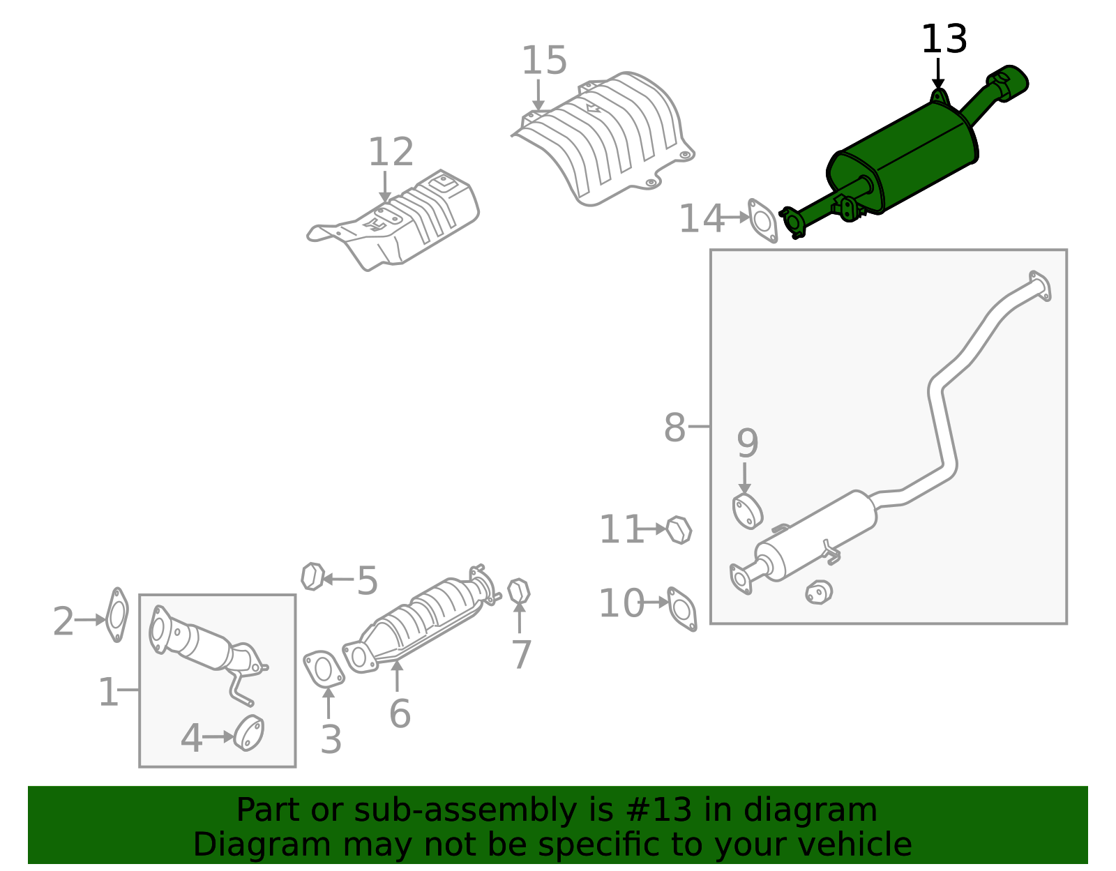 2010-2013 Kia Forte Muffler 28730-1M200 | Kia Parts Fast