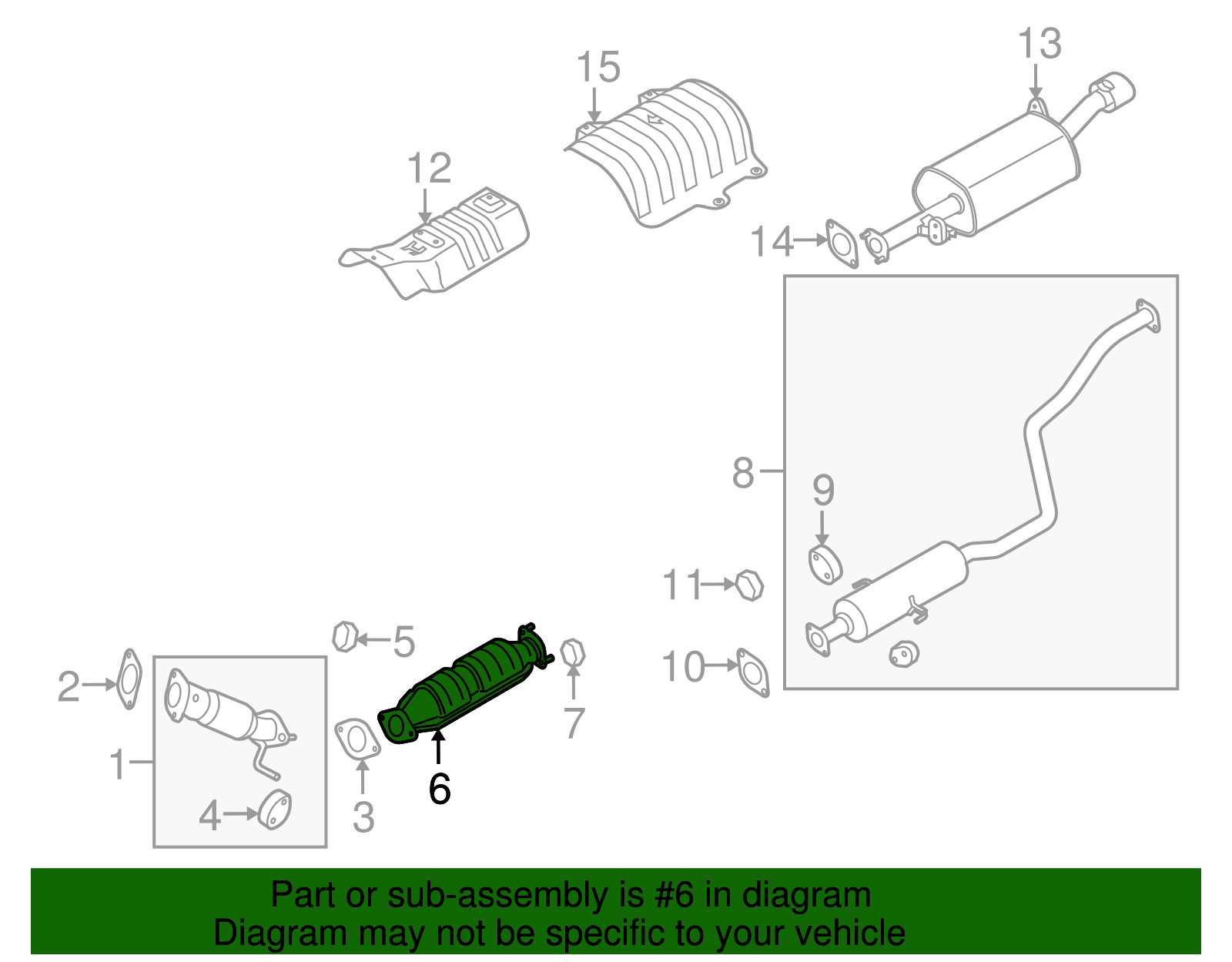 28950-2E130 - Catalytic Converter 2013-2016 Kia Forte | Kia.Parts Store