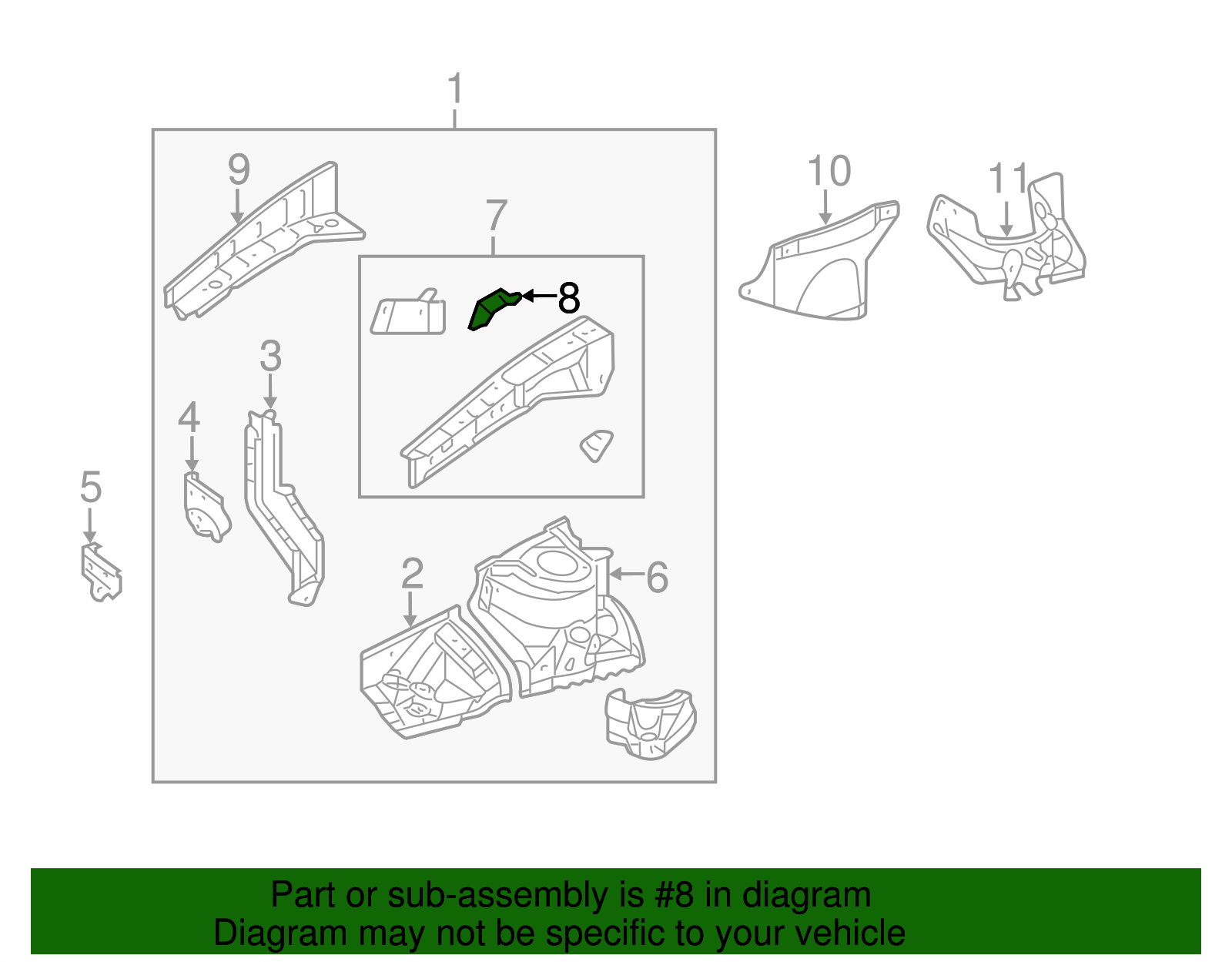 2005-2012 Toyota 2005-2012 Toyota - Upper Rail Bracket 53746-07010 ...