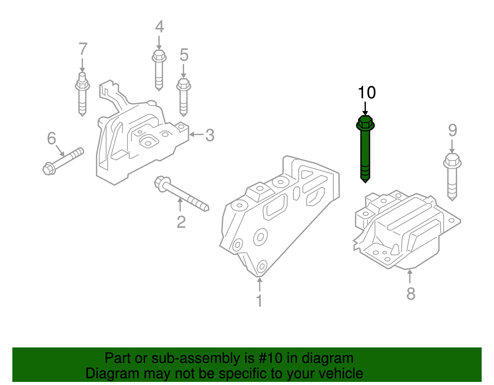 2013-2025 Volkswagen Motor Mount Mount Bolt N-105-524-04 | OEM Parts Online