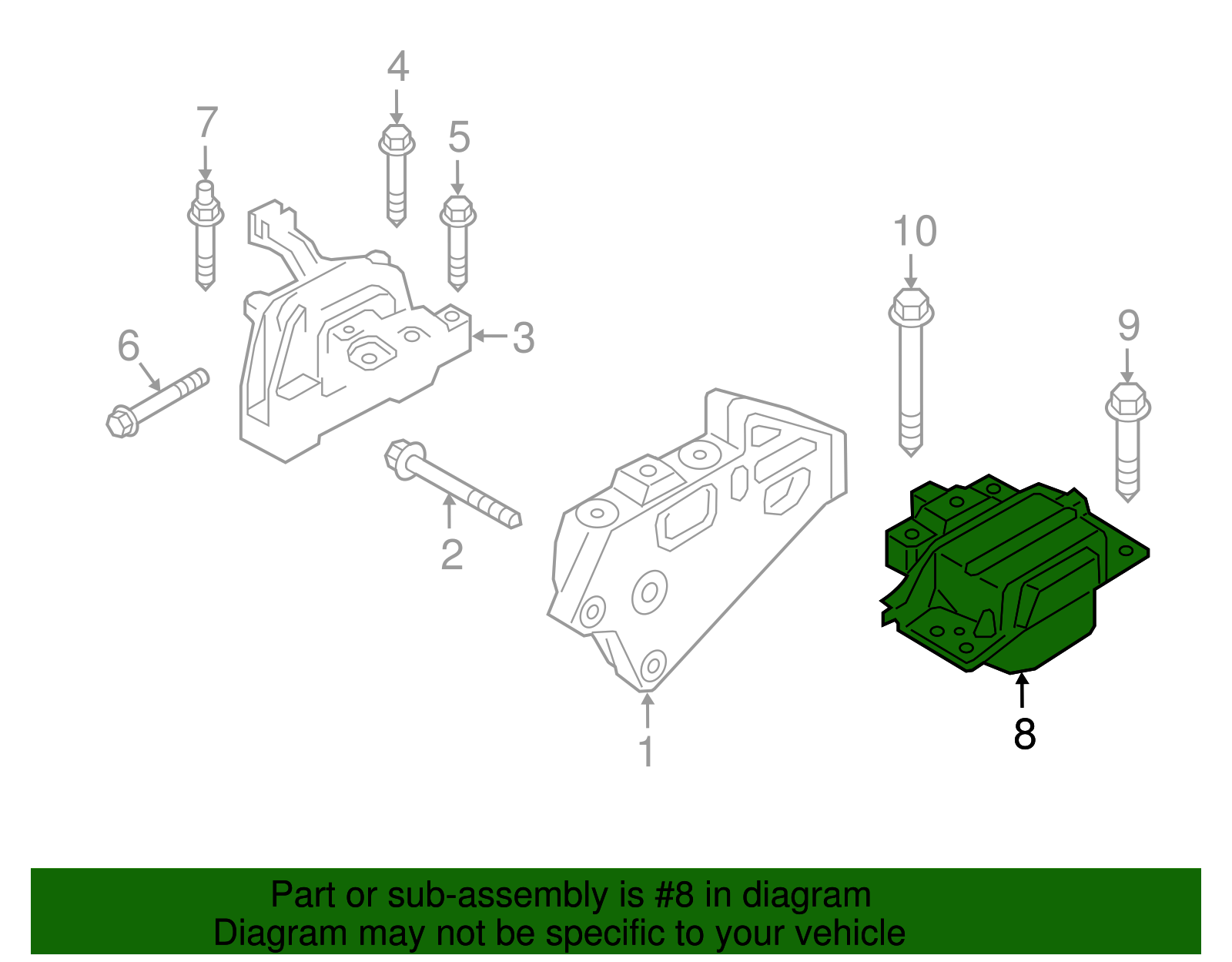 2018-2023 Volkswagen Trans Mount 3QF-199-555-C | VW Direct Auto Parts