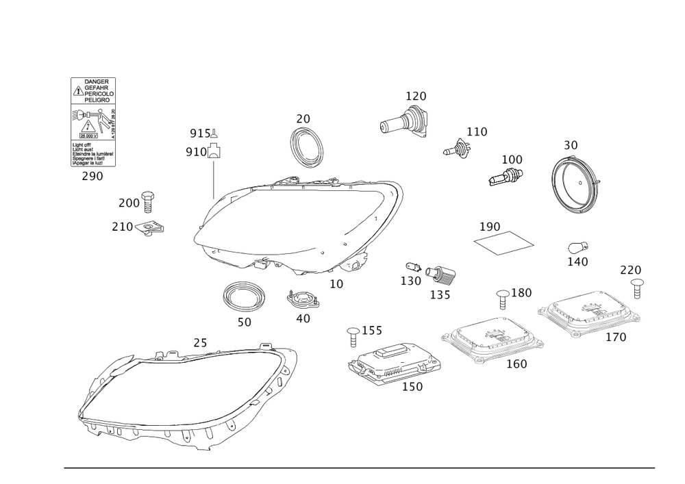 251-820-08-56 - 1954-2020 Mercedes-Benz - Front Fog Lamp | World ...