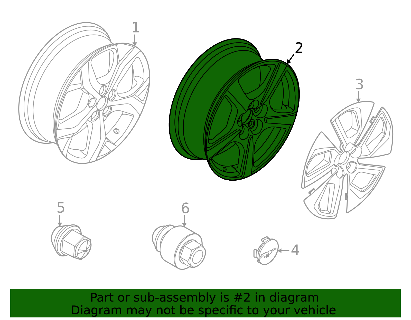 LJ8Z-1007-D - 2021-2024 Ford Mustang Mach-E - Wheel Assembly | Dealer ...