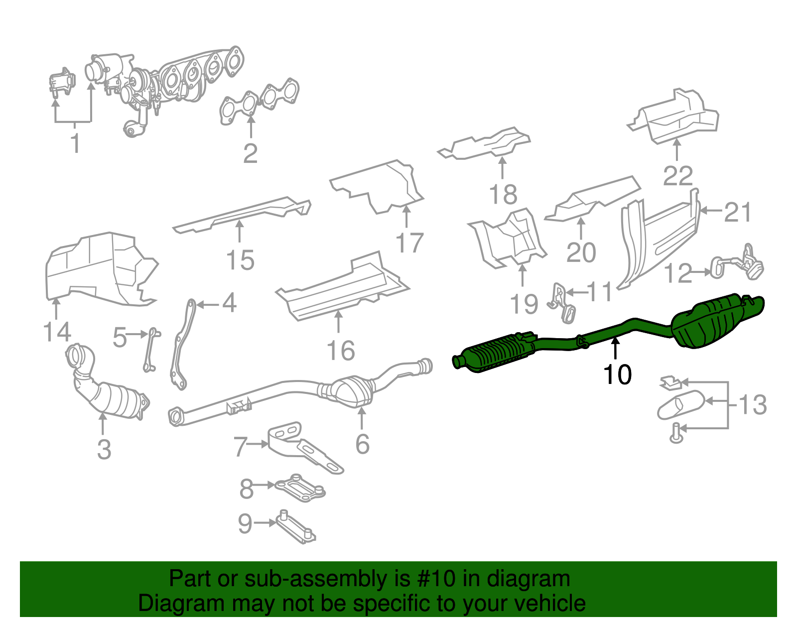 Genuine OEM Exhaust Gas Line, Rear | 204-490-28-35-64 | Fits Select ...