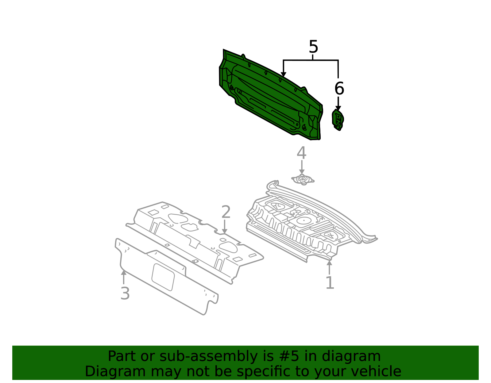 58307-AC011 - Panel Below Lid 2000-2004 Toyota Avalon | Bam Wholesale Parts