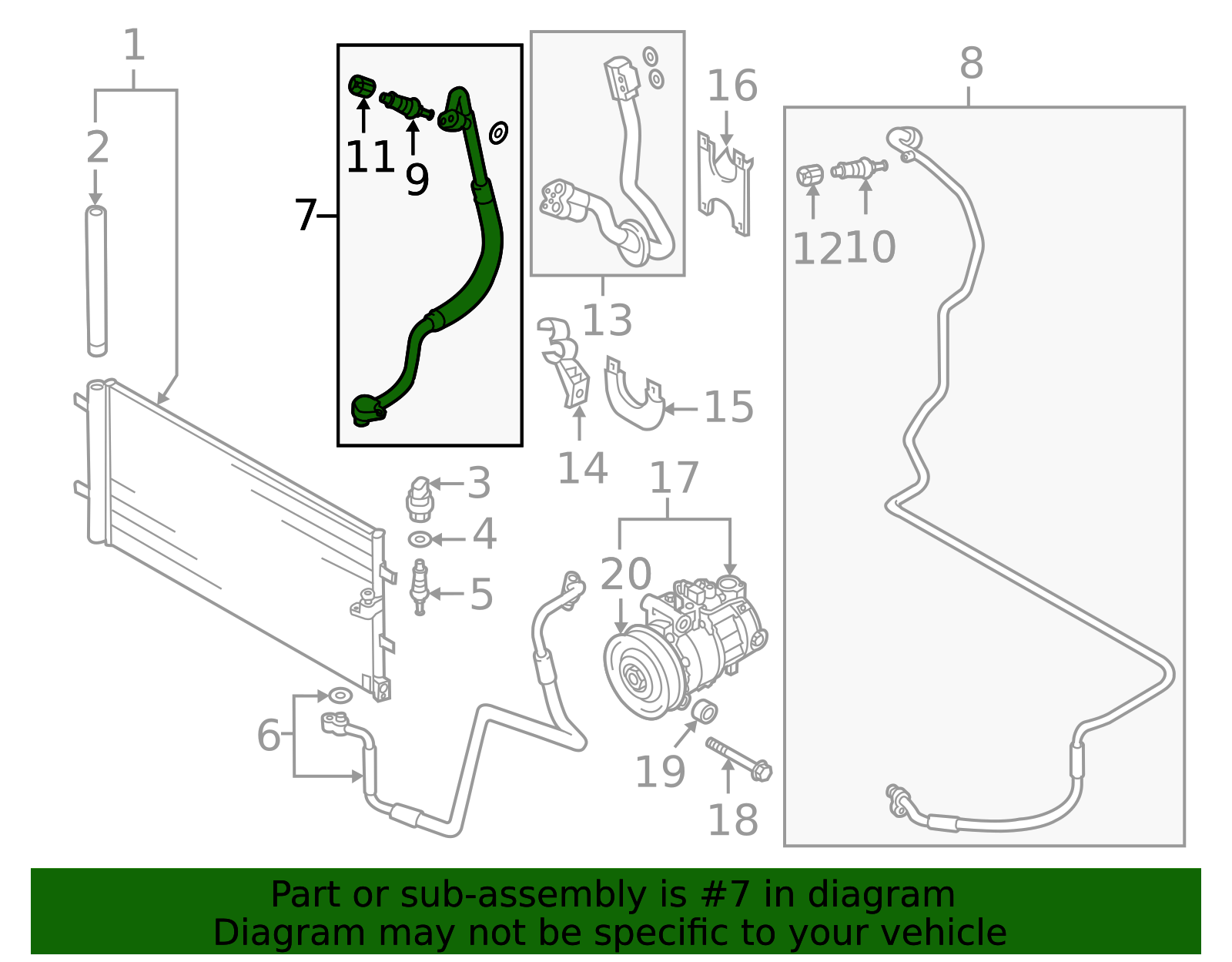 Audi A/C Suction Hose - OEM Cooling Line - Part #4G0-260-707-BT ...