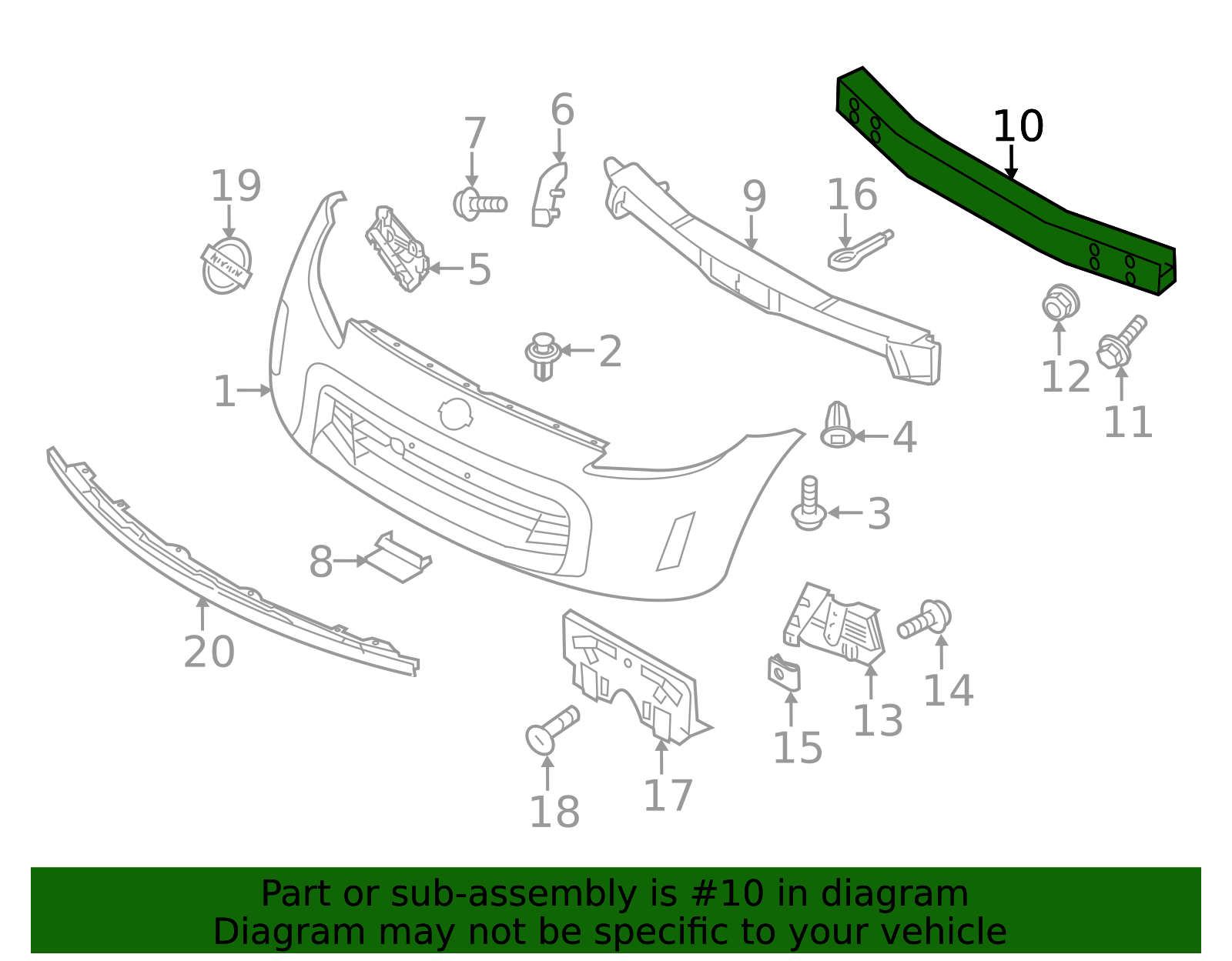 Bumper Impact Bar 62030-1EA0A | Bill Kay Nissan Parts