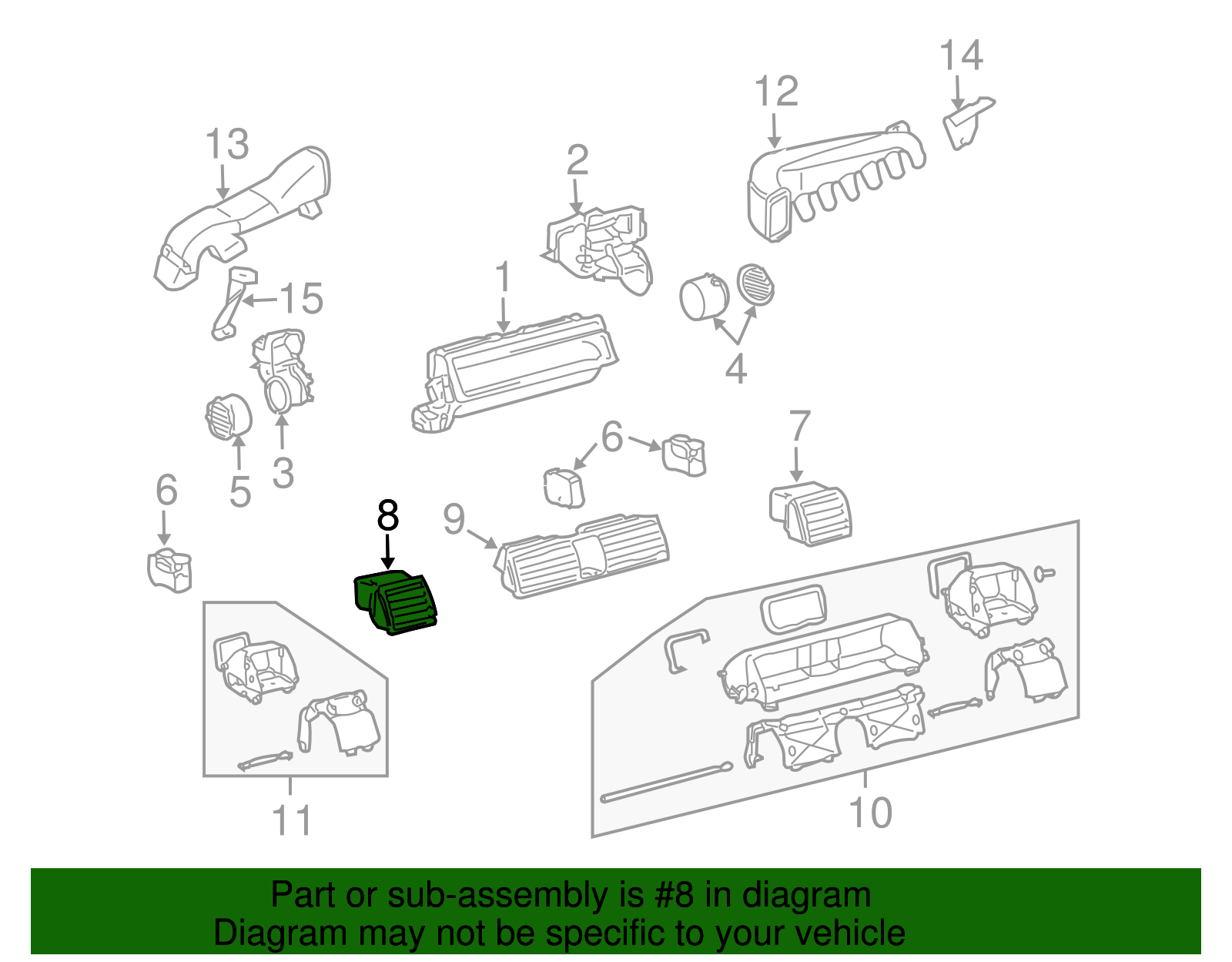 3D1-819-701-C-1QA - Air Outlet 2004-2006 Volkswagen Phaeton | Wolfsburg ...