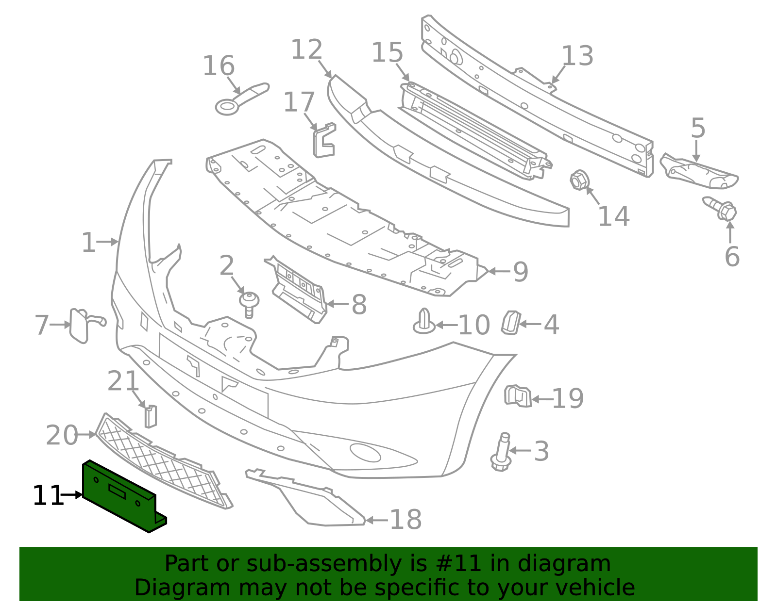 2014-2016 Nissan Versa Note License Bracket 96210-3WC0A | TascaParts.com