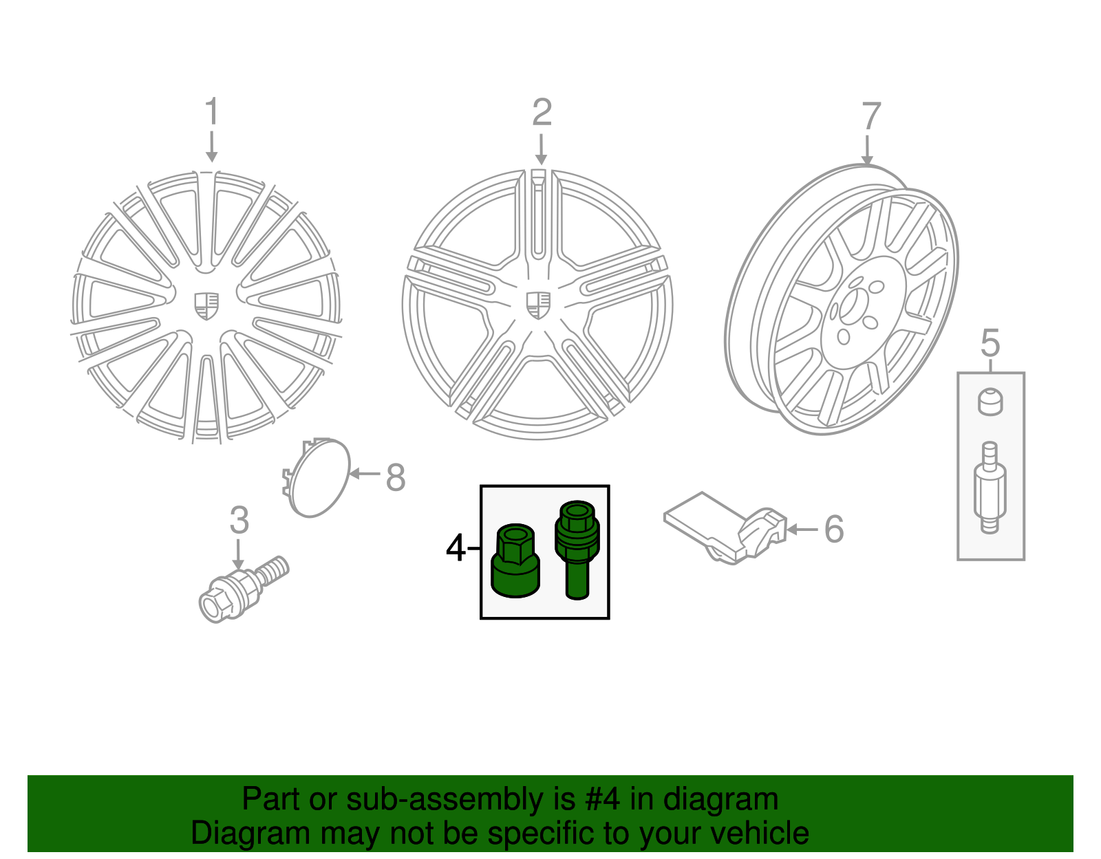 Genuine Porsche 971-698-030-B |Wheel Lock Set | FREE Shipping on Most ...