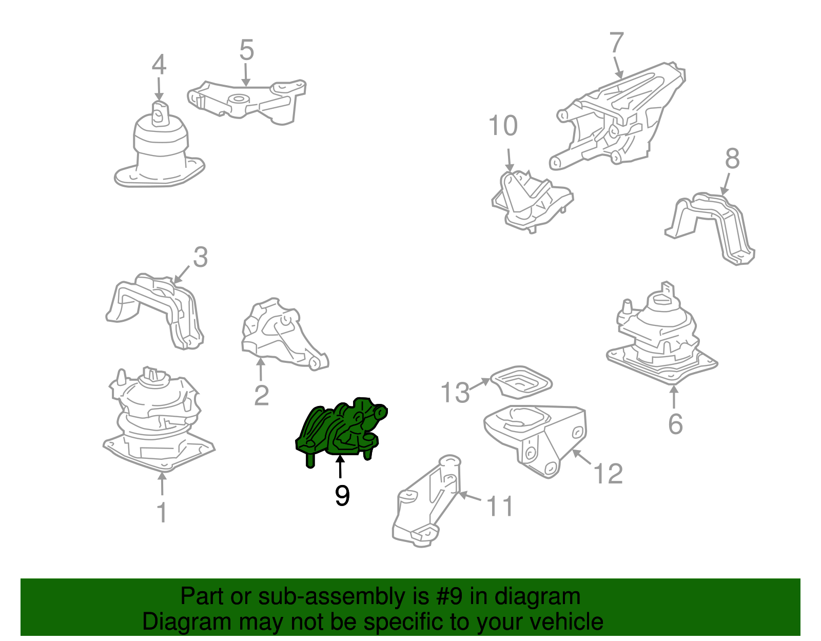 50850-SDA-A10 - Trans Mount 2003-2007 Honda Accord | Honda Parts Online
