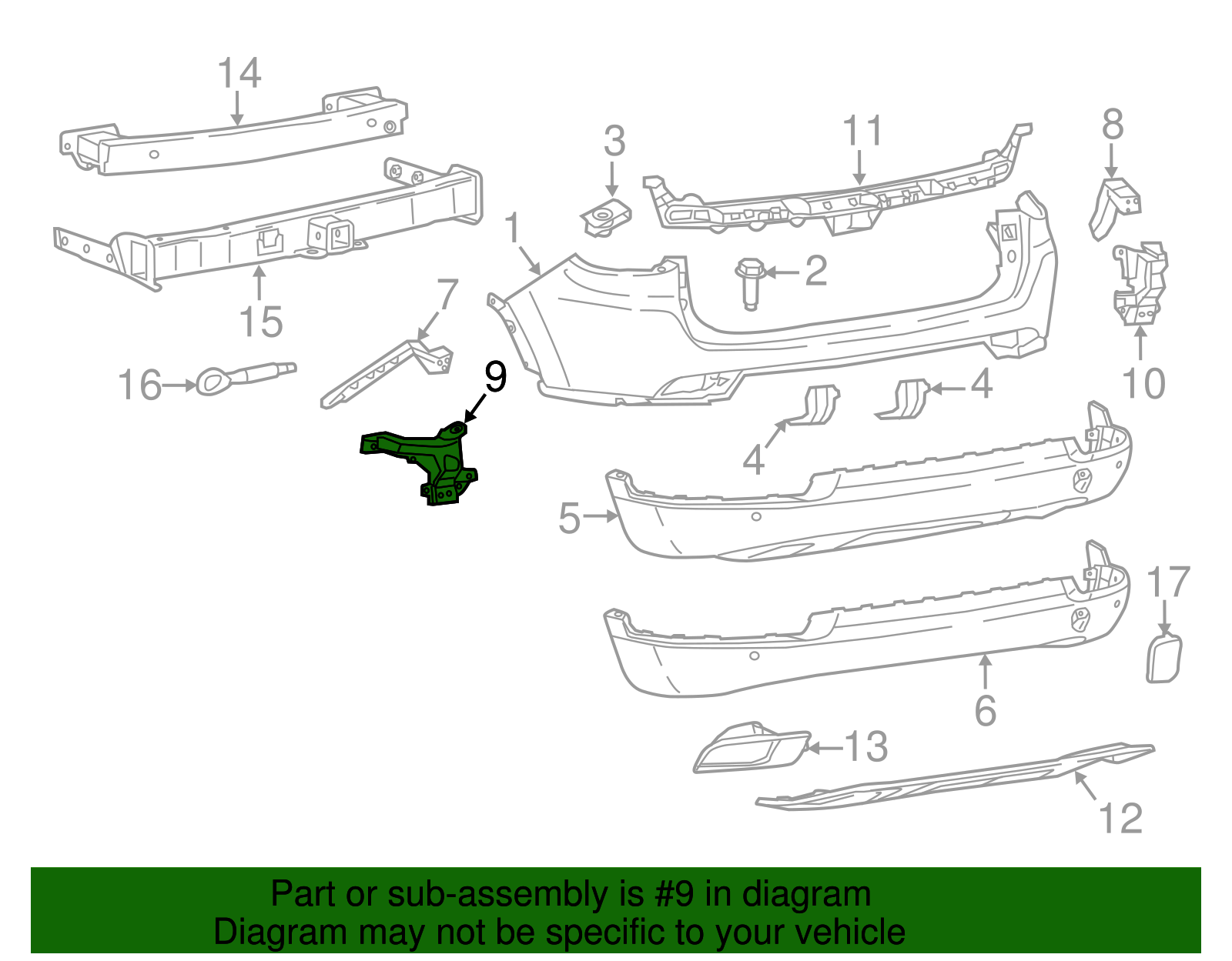 68244465AA - Fascia Bracket Left - 2017-2020 Jeep Compass | Mopar Parts ...