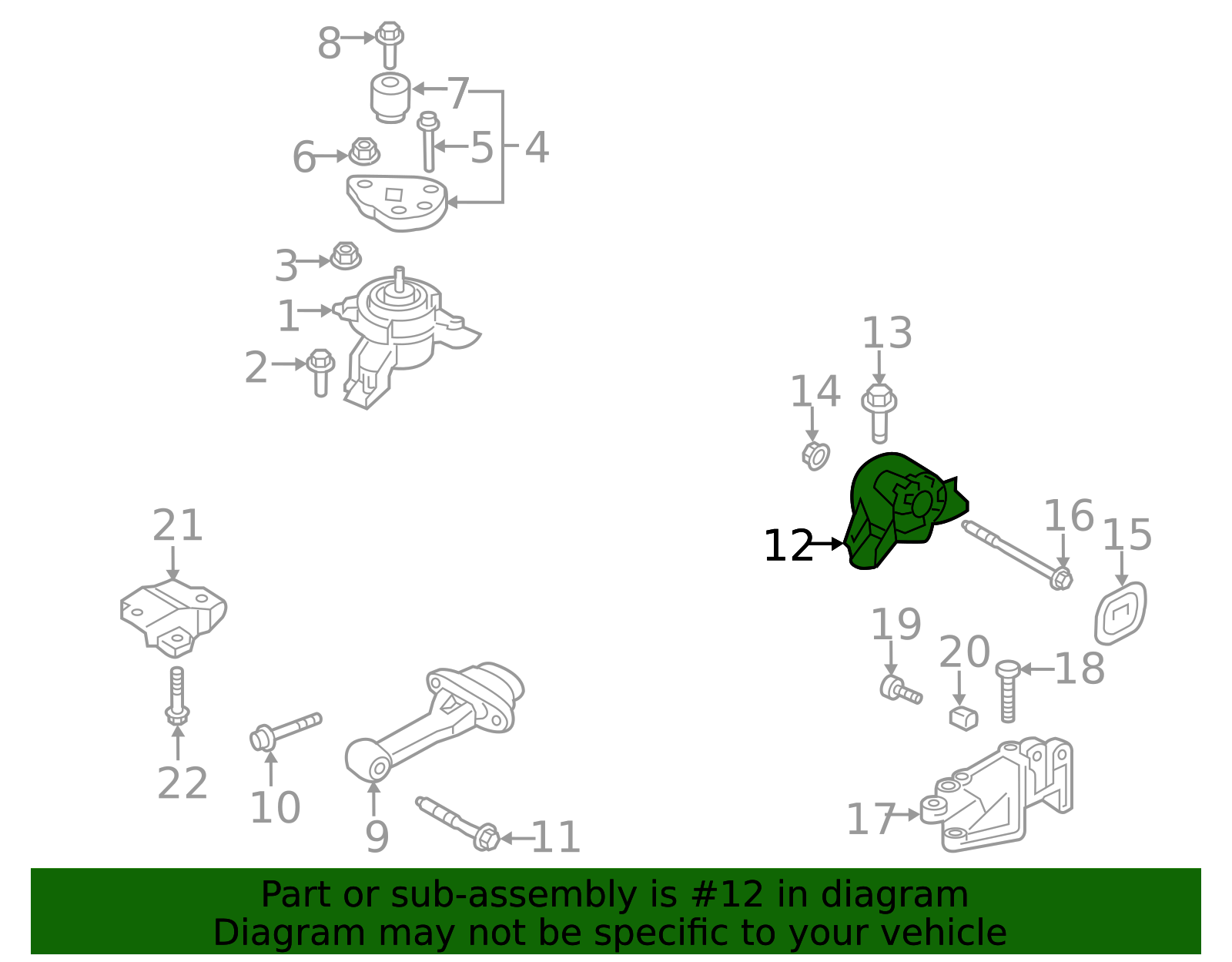 2013-2019 Hyundai Trans Mount 21830-2W400 | MotorMotor
