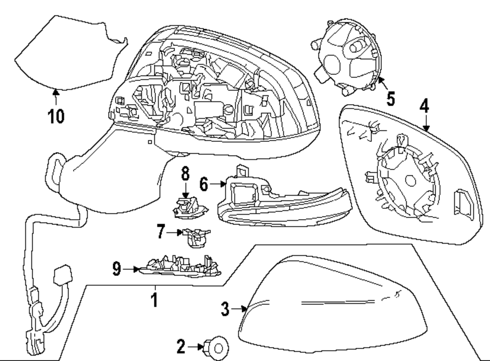 2024-2025 Toyota Grand Highlander Mirror Assembly 87910-0E700 | OEM ...