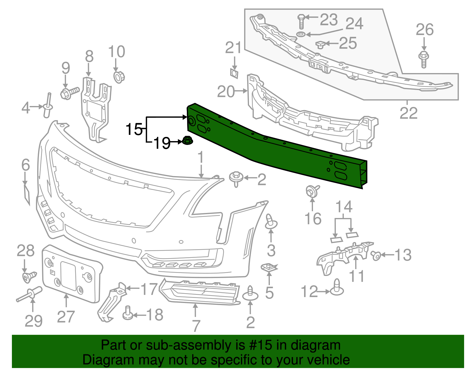 2016-2018 Cadillac CT6 Front Bumper Impact Bar 84188269 | Capital Chevy ...