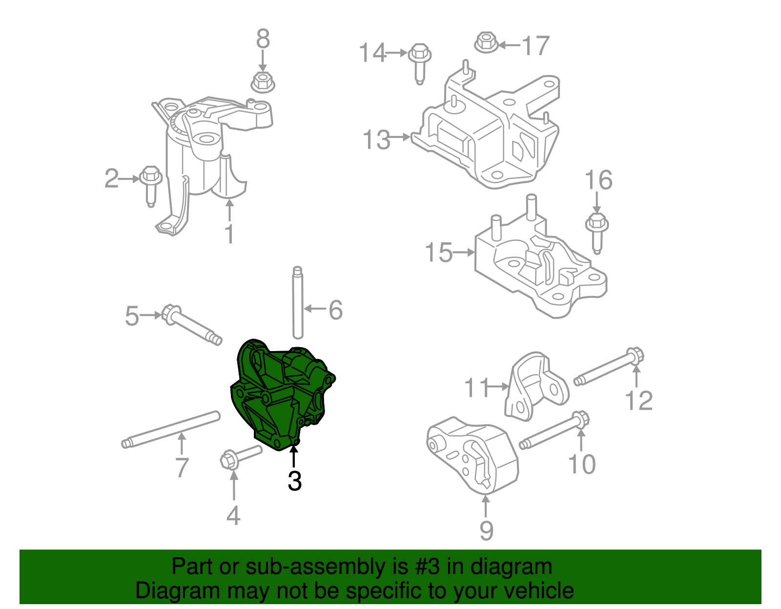 2013-2020 Ford | Engine Mount Bracket | BM5Z-6038-B | Walls' Ford Parts