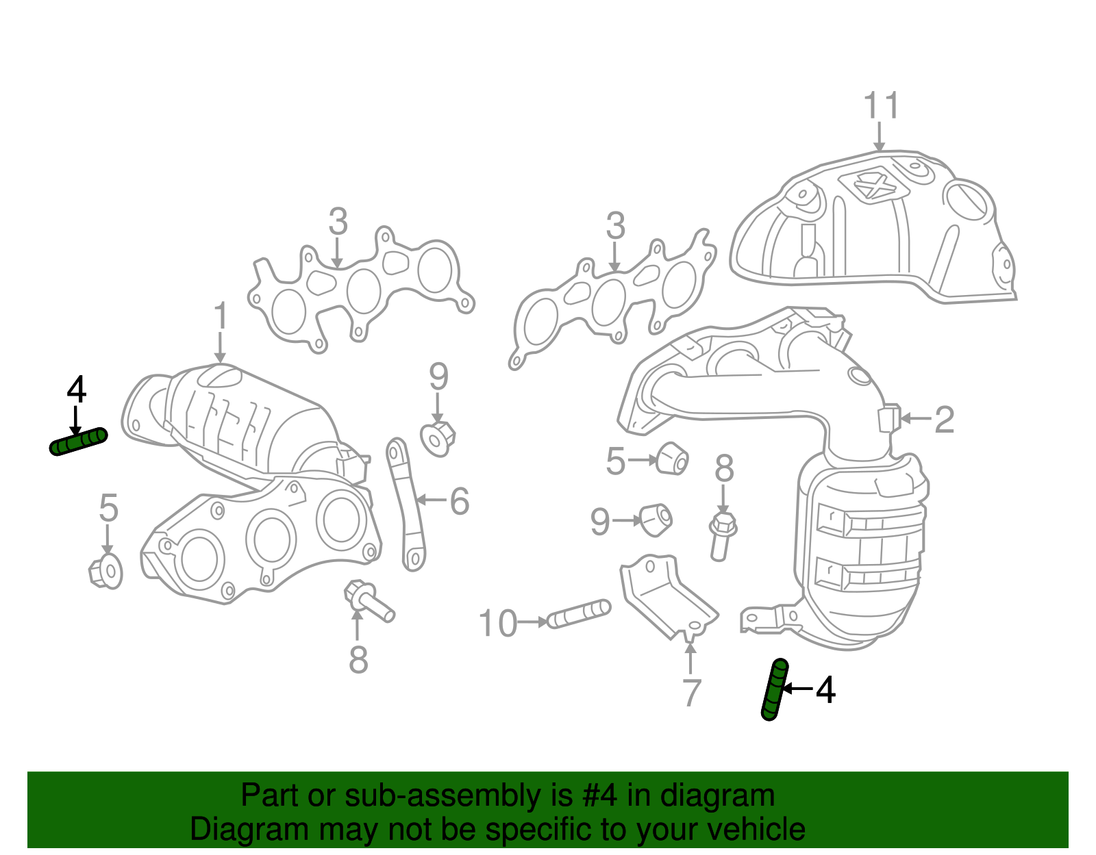 90126-A0011 - Exhaust Manifold Stud - 2009-2025 Toyota | OEM Genuine ...
