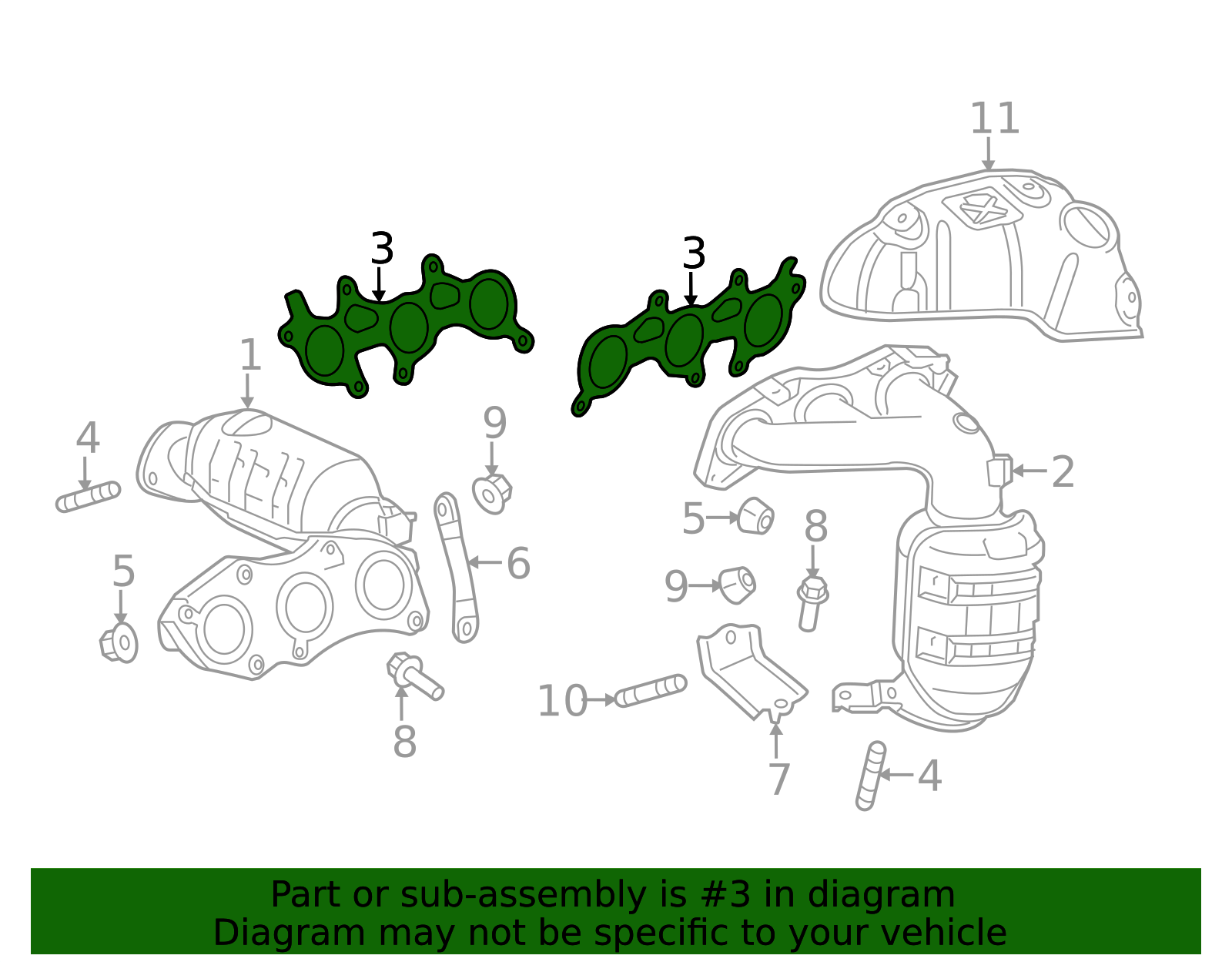17173-0P020 - 2005-2018 Toyota - Exhaust Manifold Gasket (Left ...