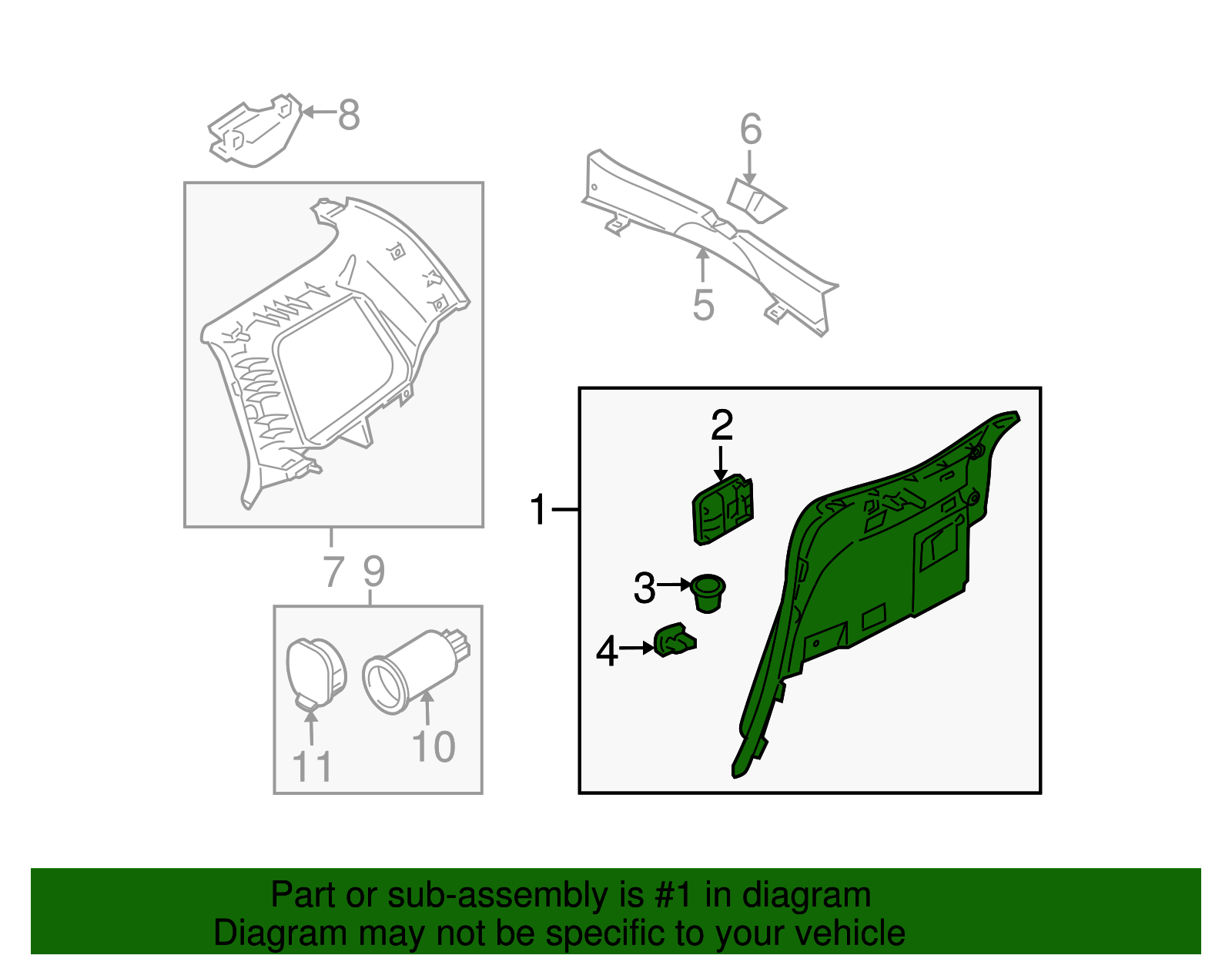C235-68-870G-02 - 2006-2007 Mazda 5 - Trunk Side Trim | Mazda Part Direct