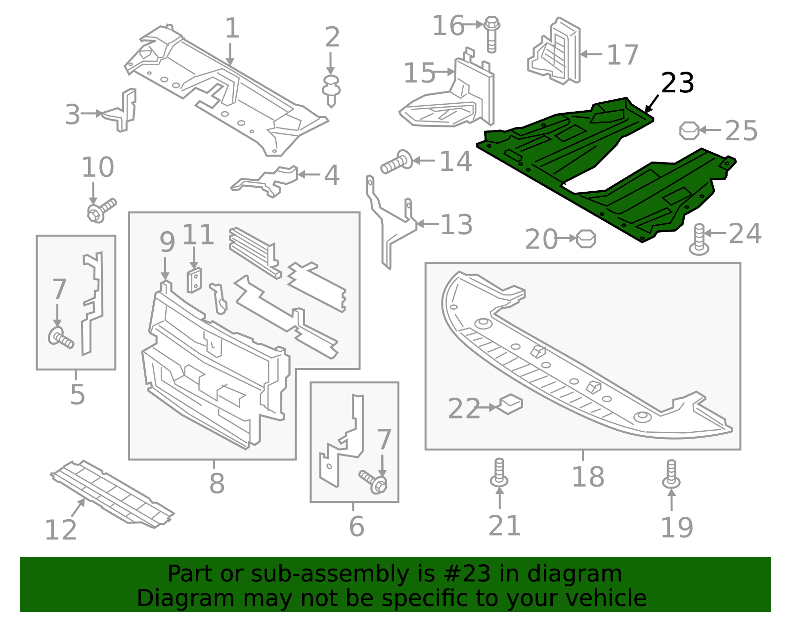 OEM Ford Radiator Support Splash Shield For 2013-2020 Ford - Part No ...