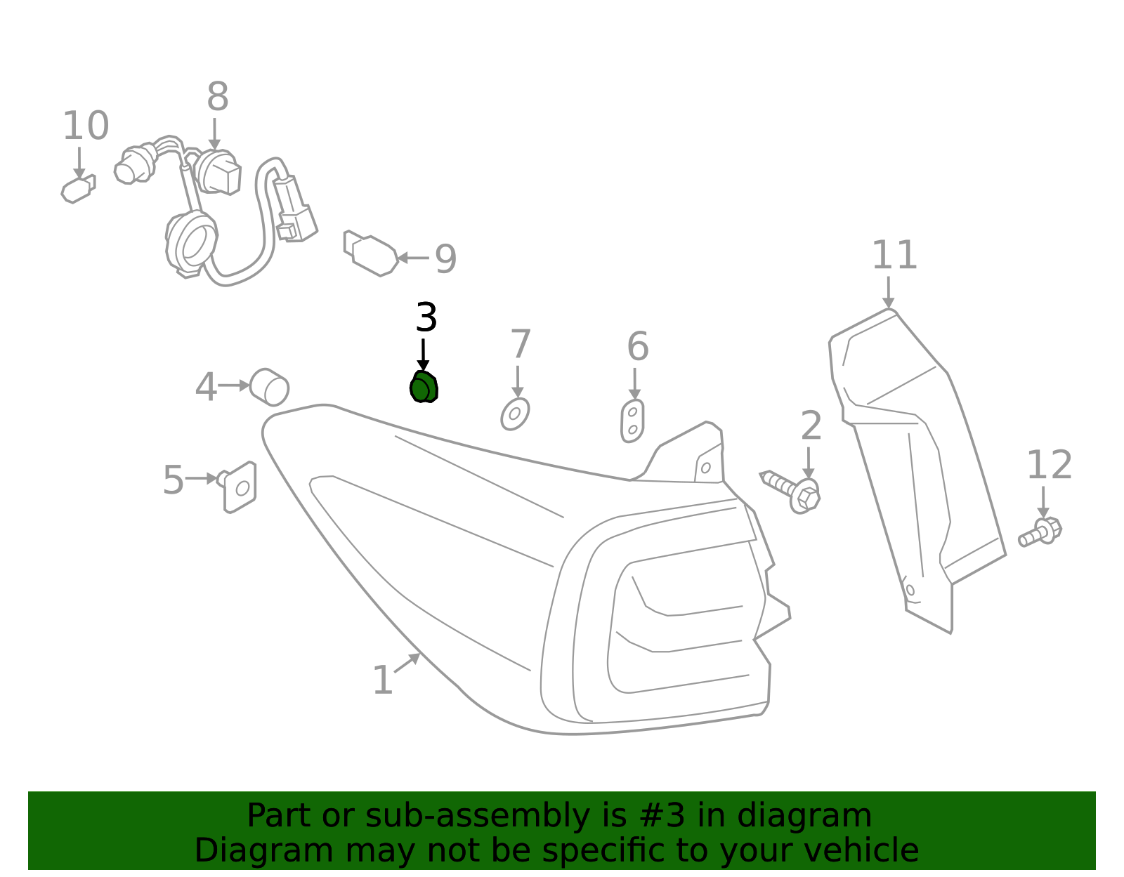 2012-2025 Subaru Tail Lamp Assembly Clip 909130241 | Subaru Parts Store
