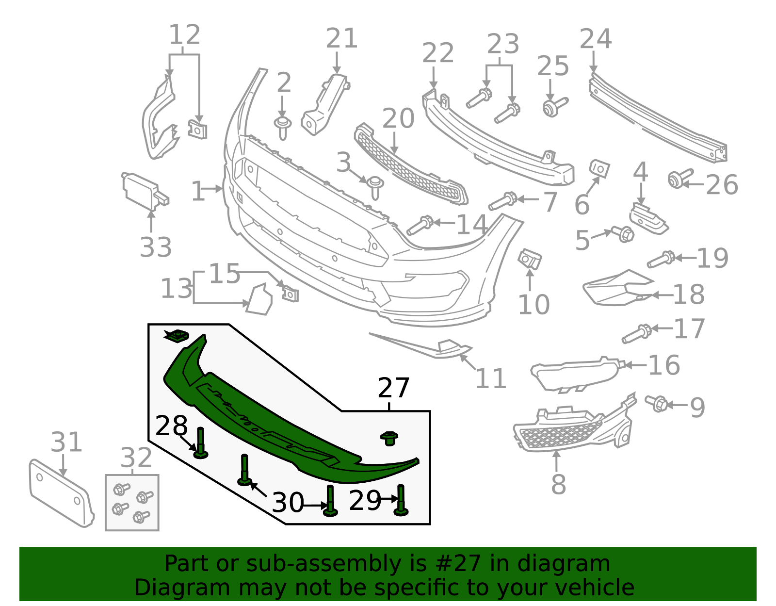 2015-2020 Ford Mustang Valance Panel FR3Z-17626-E | GetOEMParts.com