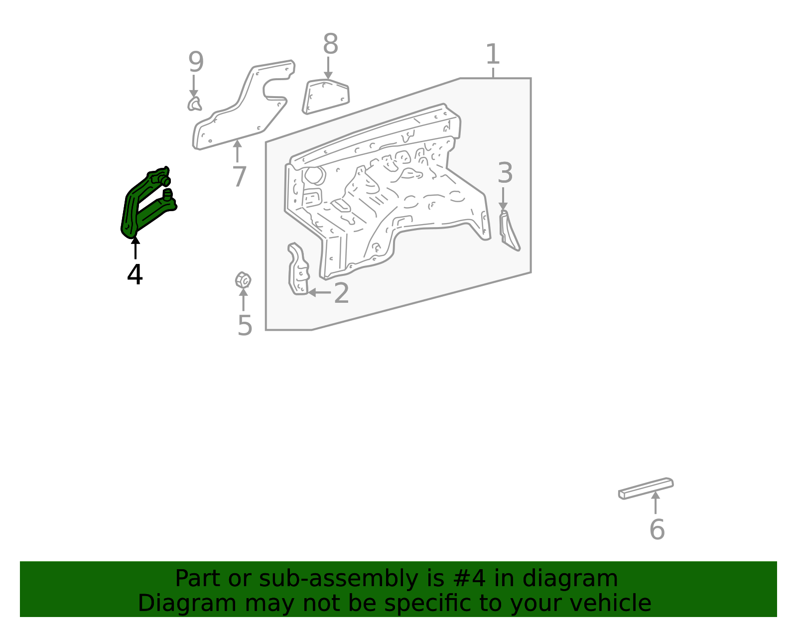 53706-35030 - Apron Panel Brace 1996-1998 Toyota 4Runner | Find Vintage ...