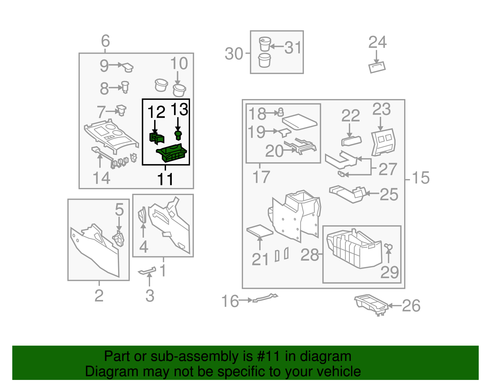 2011-2013 Toyota Highlander Compartment 55620-48130-B0 | Toyota Parts ...