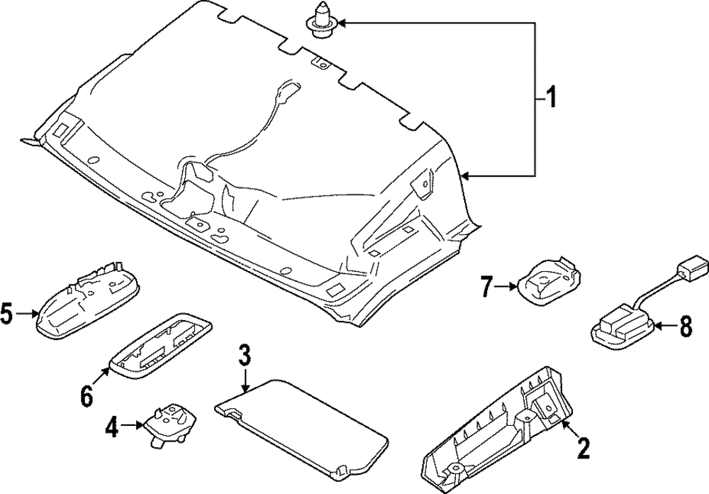 2022-2025 Ford E-Transit Front Headliner Side Bracket MK4Z-6152166-A ...