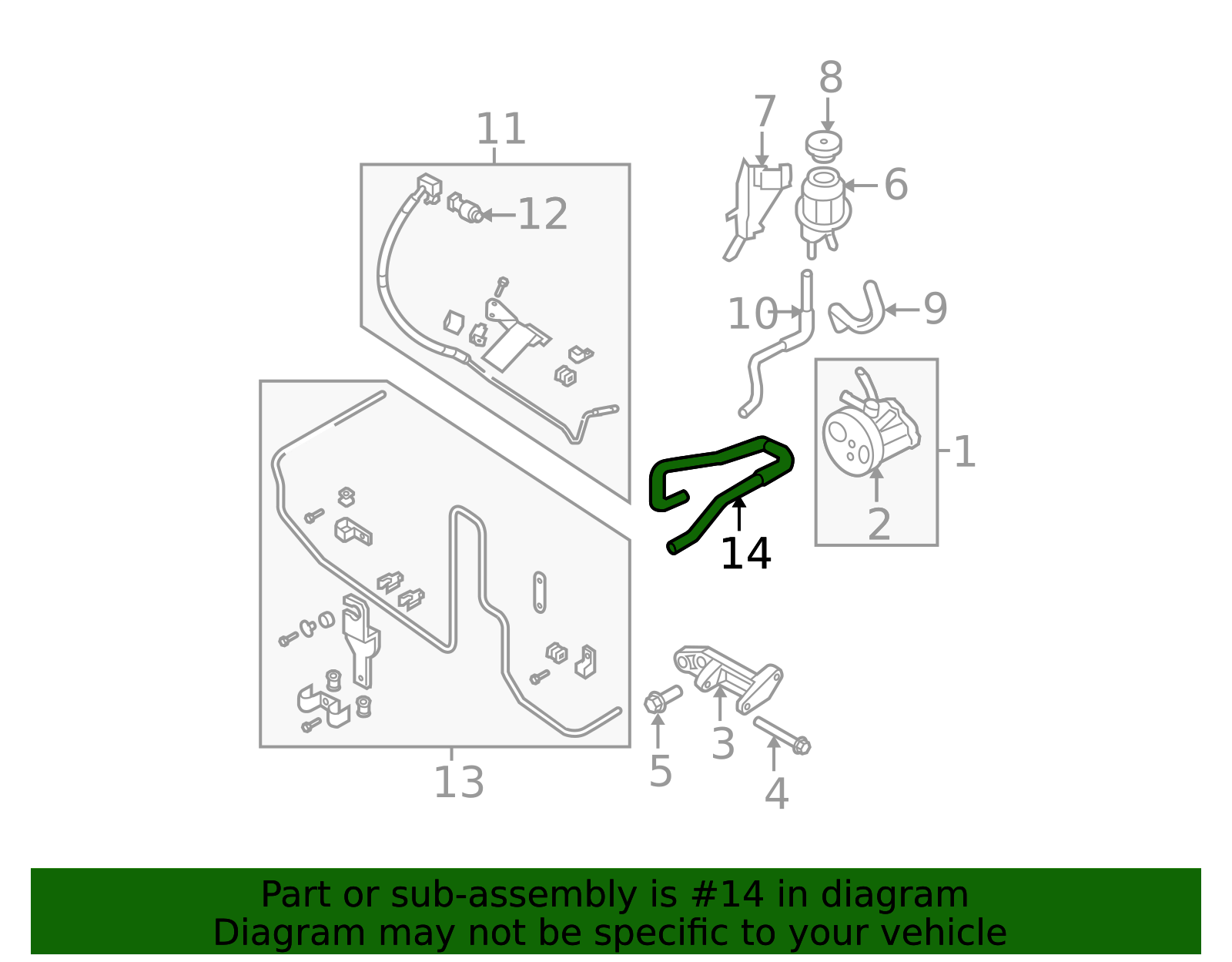 2005-2019 Nissan Power Steering Return Hose 49725-EA000 | Nissan of ...