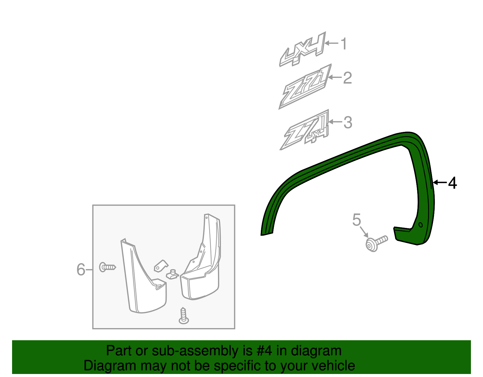 2016-2019 GMC Anthracite Front Driver Side Wheel Opening Molding 23217177 | Capital Chevy Parts