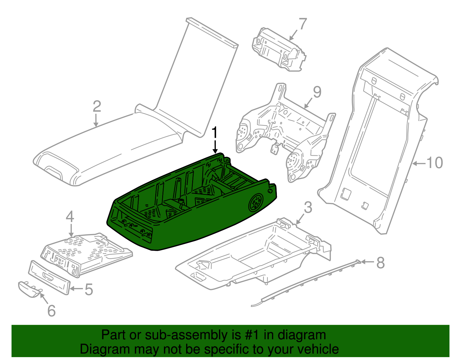 2016-2022 BMW Armrest Base 52-20-7-440-443 | BMW Parts Online Hub