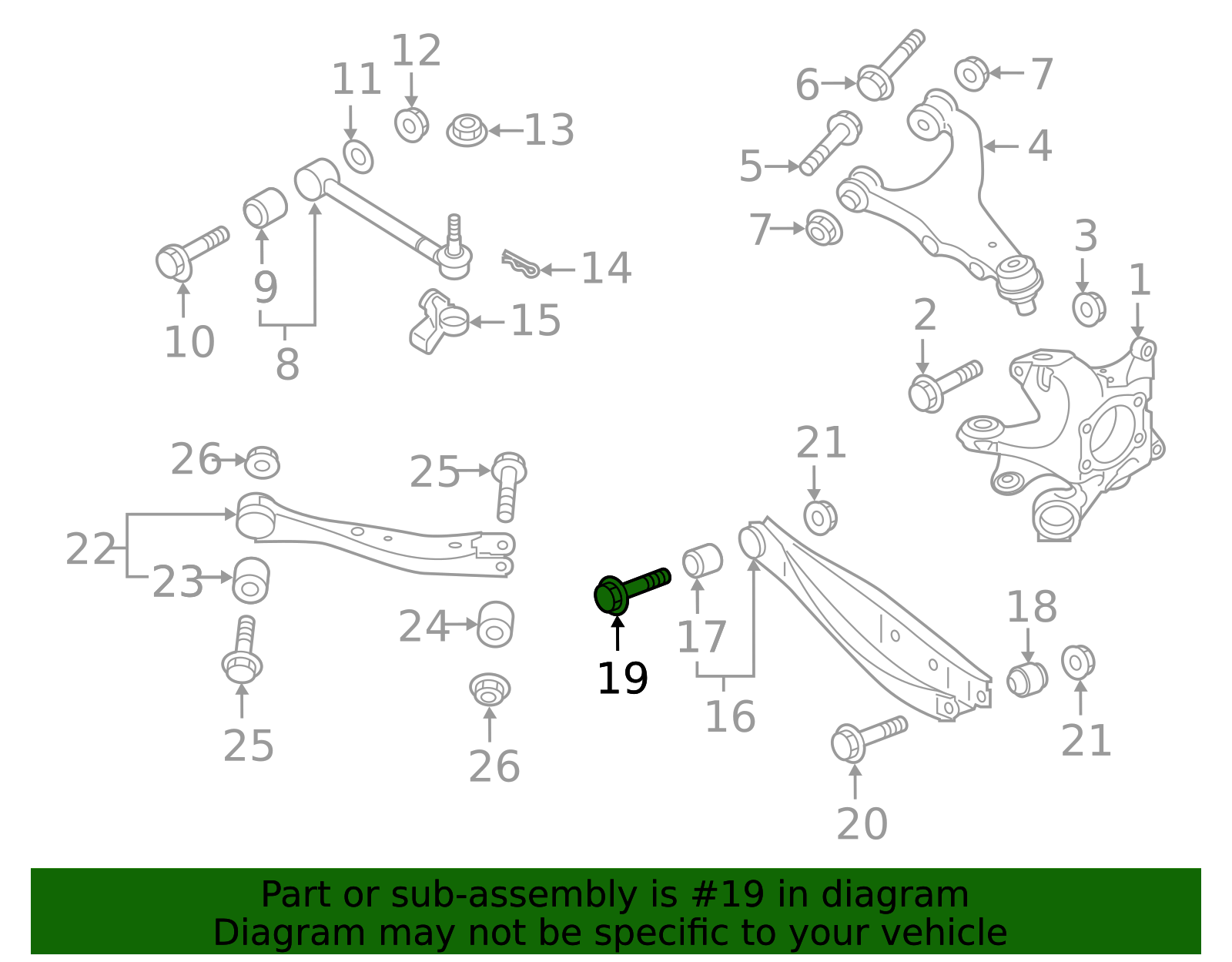 1992-2025 Subaru Lower Control Arm Bolt 901000110 | Subaru Parts Plus