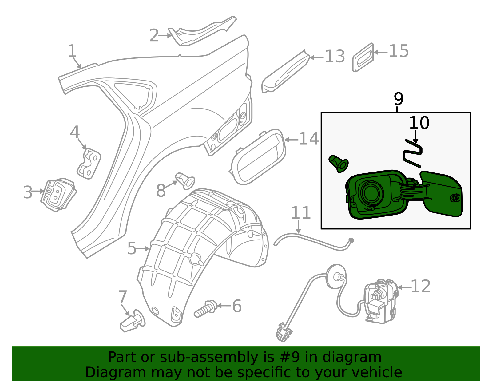 561-809-857-F-GRU - High-Quality Fuel Filler Door for 2012-2019 ...