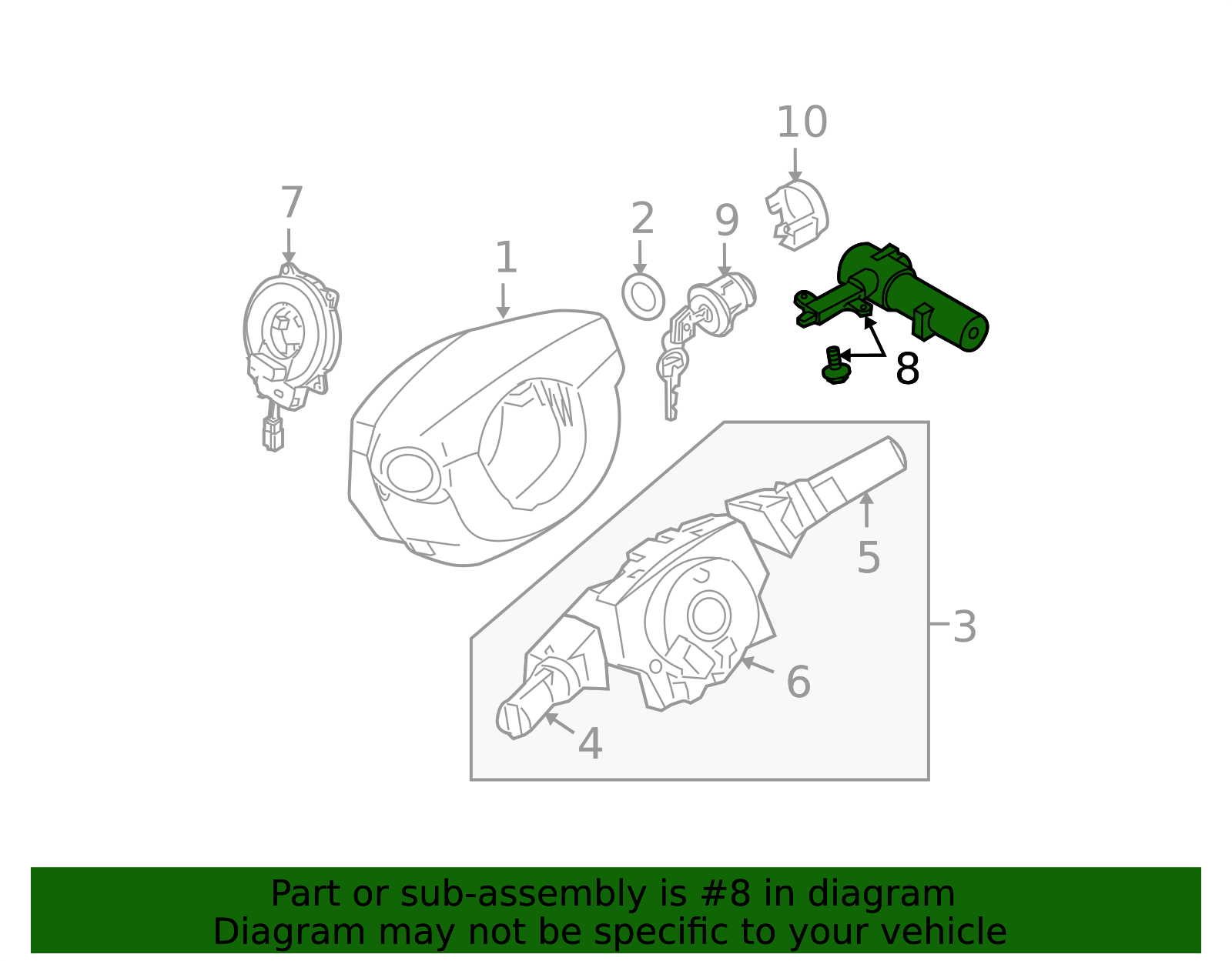 D8701-7S000 - Steering Lock 2004-2015 Nissan | Official Nissan Parts Store