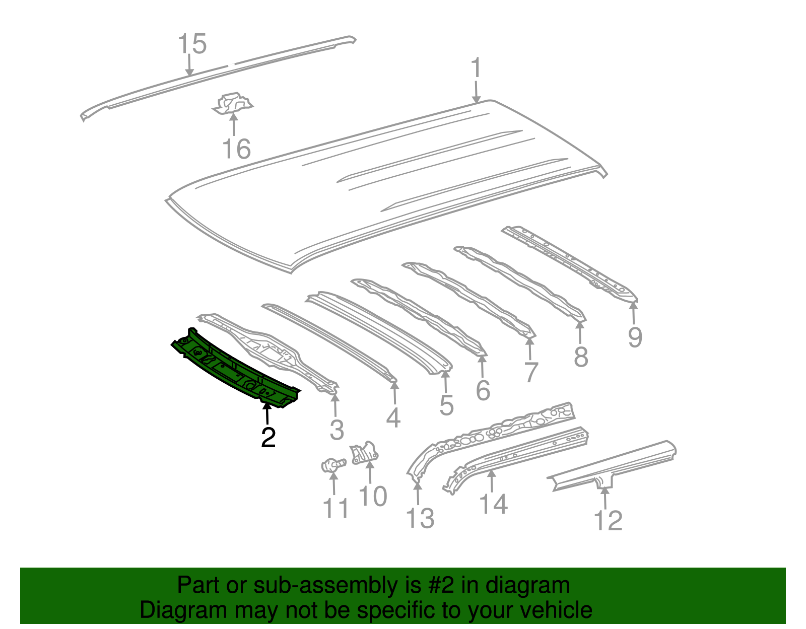 63132-12370 - Header Panel 2008-2015 Scion xB | Toyota San Diego Parts
