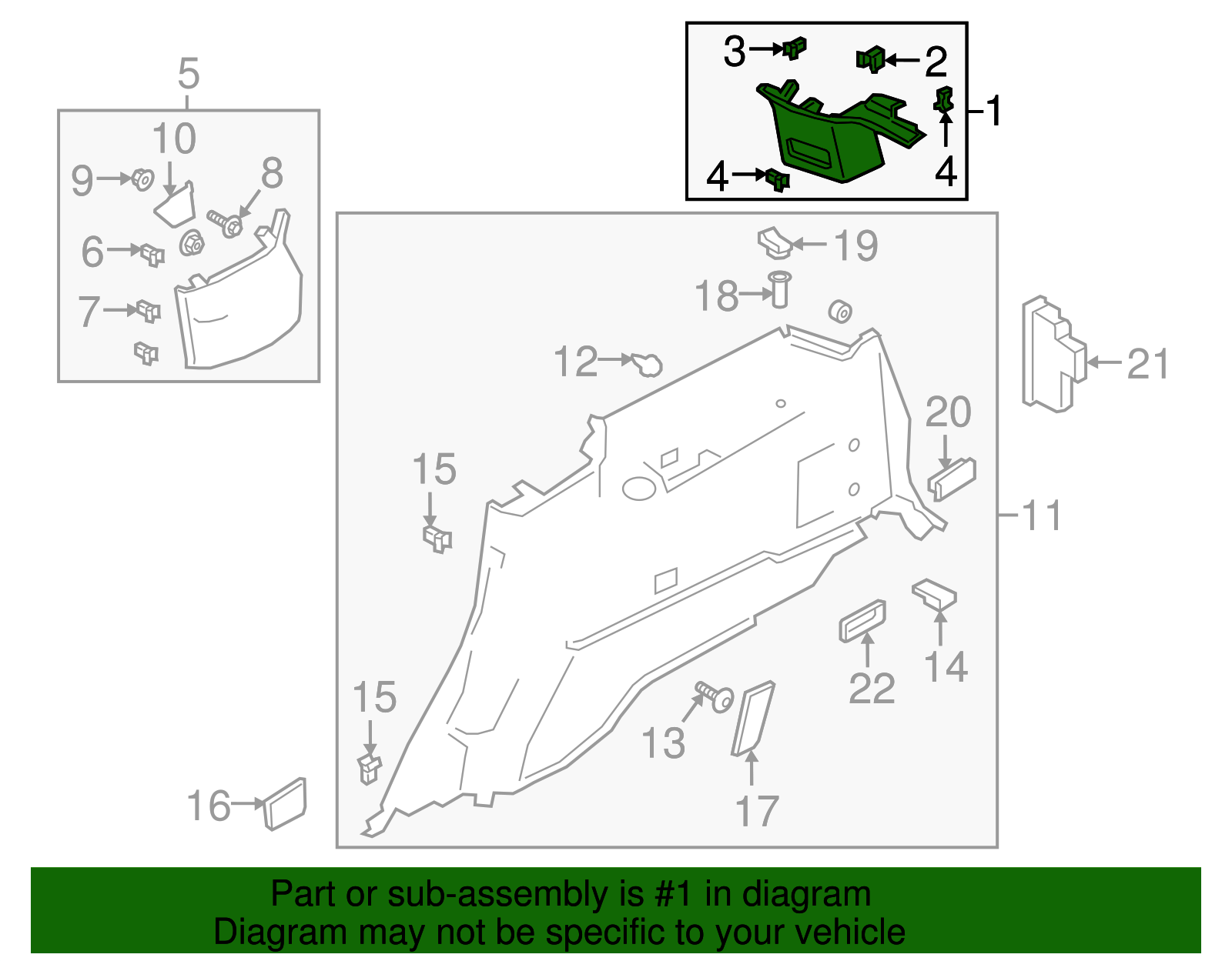 2018-2021 Ford Expedition Rear Pillar Trim JL1Z-4031010-DA | Ford OEM ...