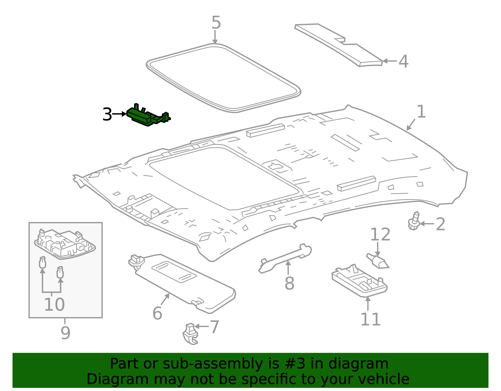 66423-02170 - Headliner Spacer 2014-2019 Toyota Corolla | Toyota San ...