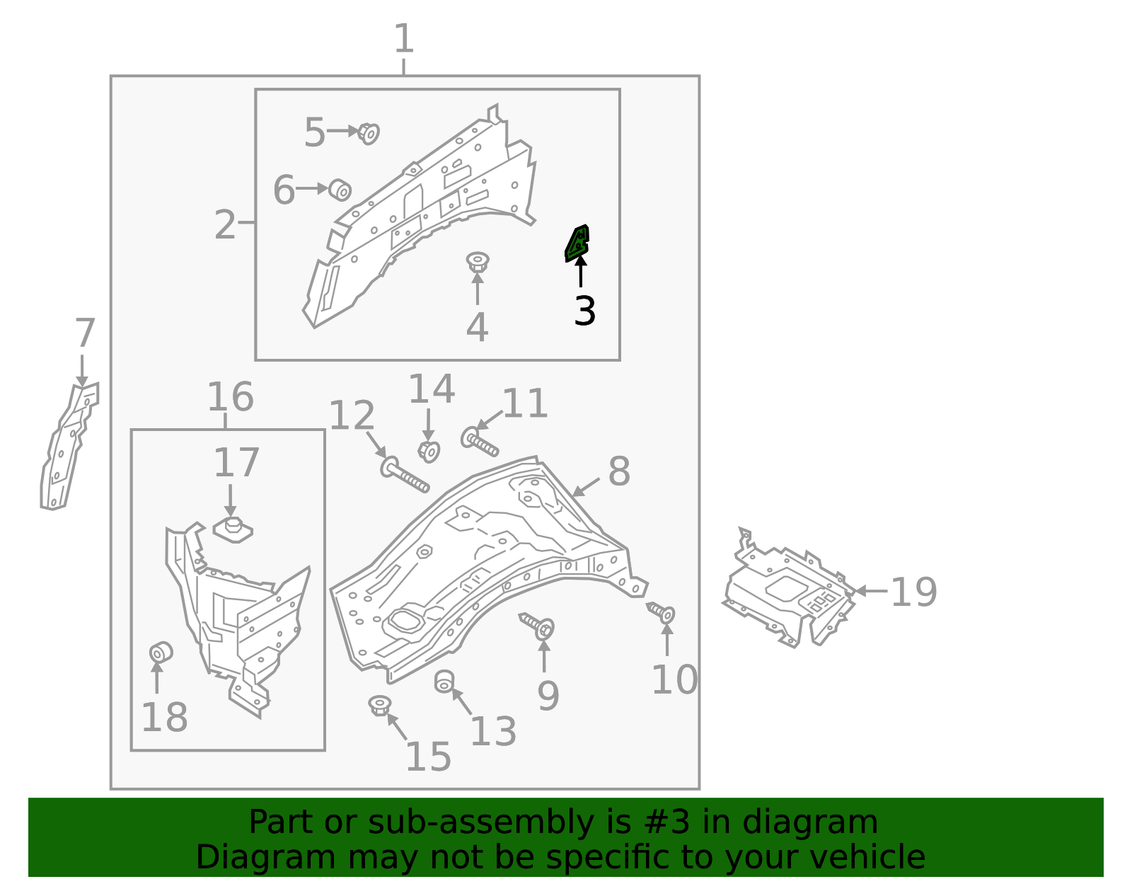 2019-2023 Ford Ranger Inner Fender Reinforced Plate KB3Z-16A298-B ...