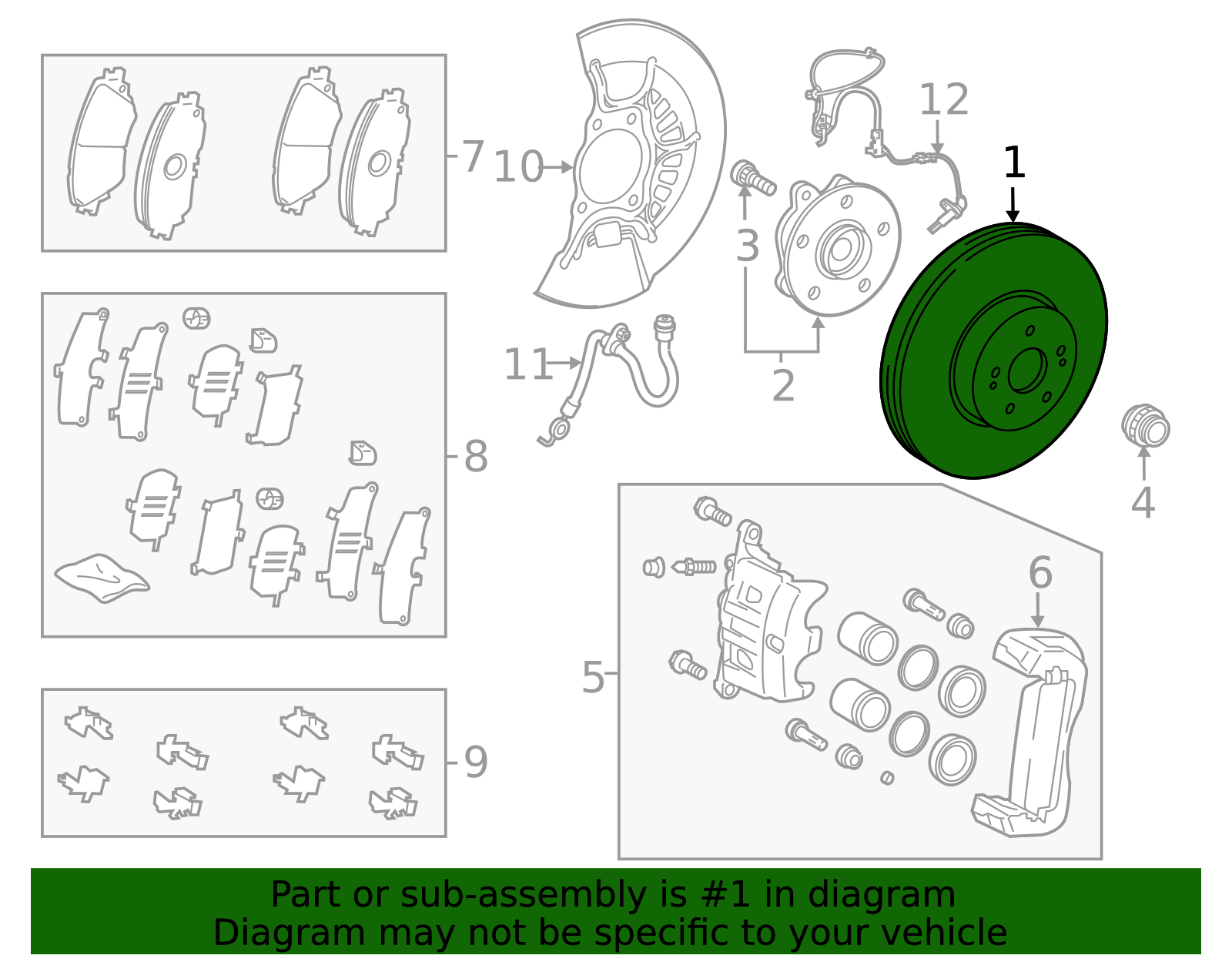 2020-2025 Toyota Highlander Disc Brake Rotor 43512-0E060 | OEM Parts Online