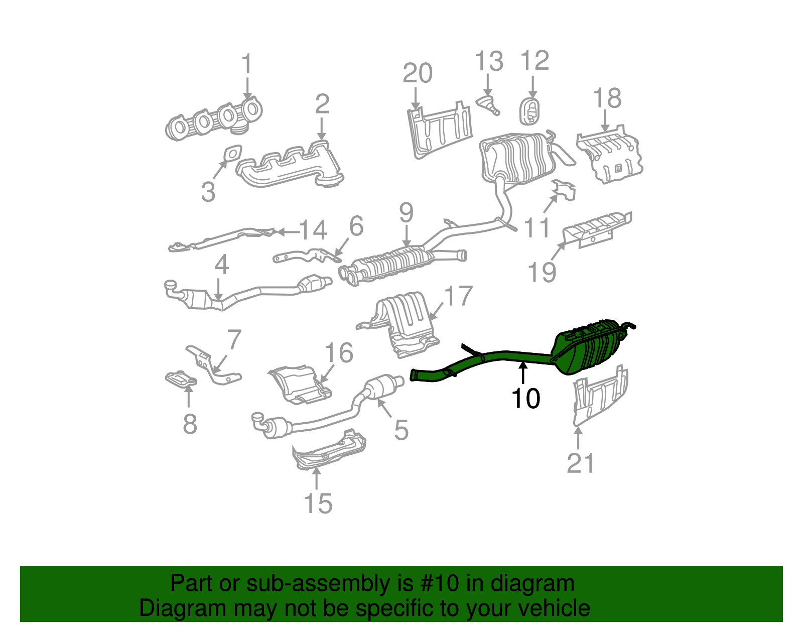 211-490-23-21 - Muffler & Pipe 2003-2005 Mercedes-Benz E 320 | Mercedes-Benz Premier Parts