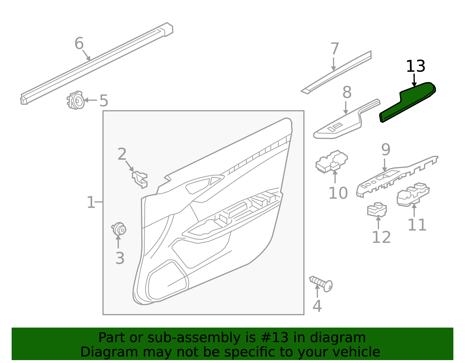 83554-TGG-A61ZA - 2017-2021 Honda Civic - Armrest Assembly L Front Door ...