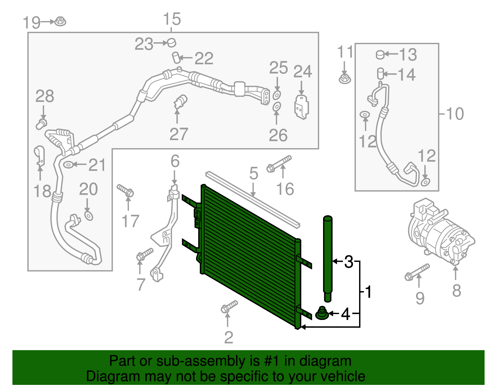 2017-2022 Kia Niro OEM NEW 2017-2019 Kia Niro Plug In Hybrid Condenser ...