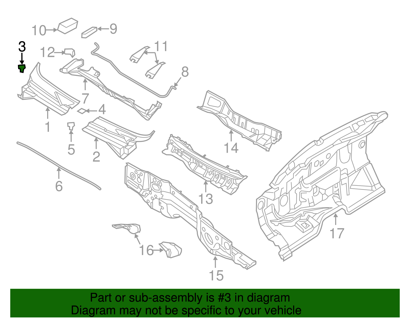 2002-2025 Nissan Wheel Opening Molding Clip 11296-AG000 | Nissan Parts Plus