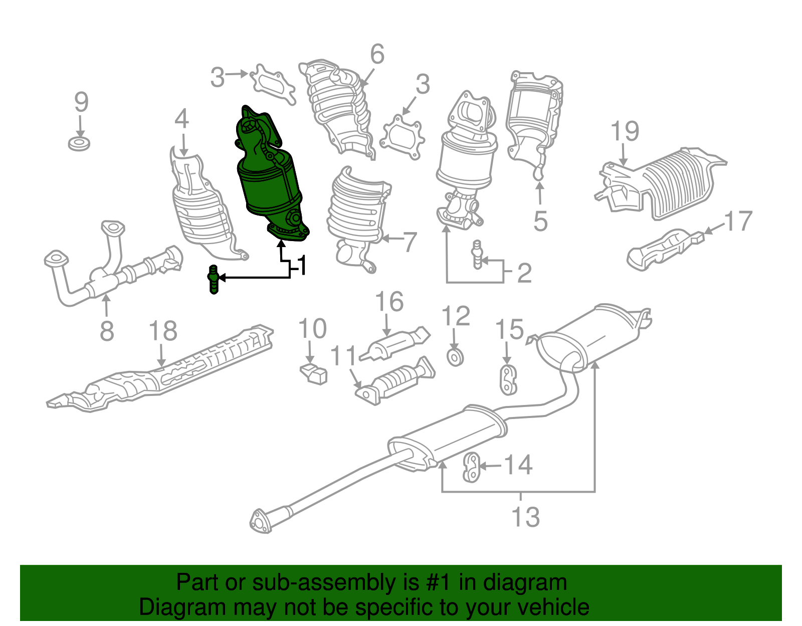 18190-RGL-A00 - 2005-2010 Honda - Converter Front Primary | Genuine ...
