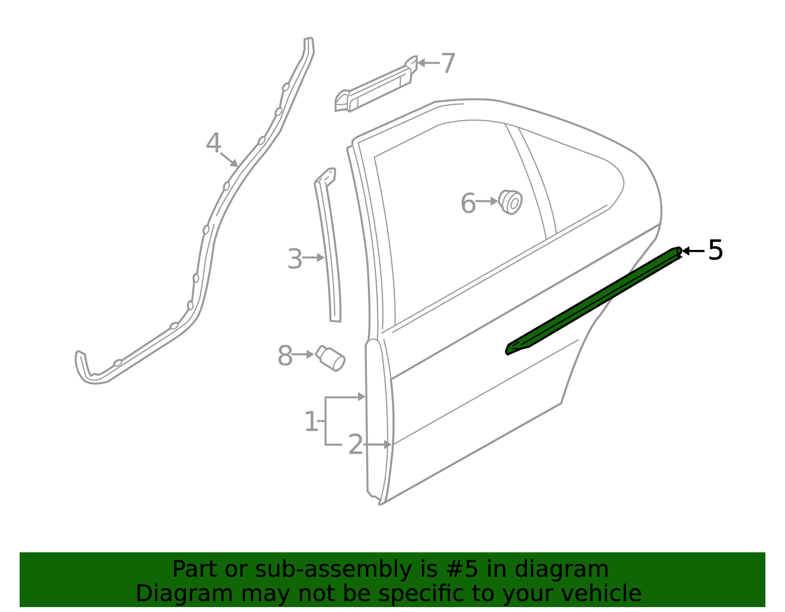 82820-5M00A - Belt Weather-Strip - 2000-2006 Nissan Sentra | Nissan OEM ...