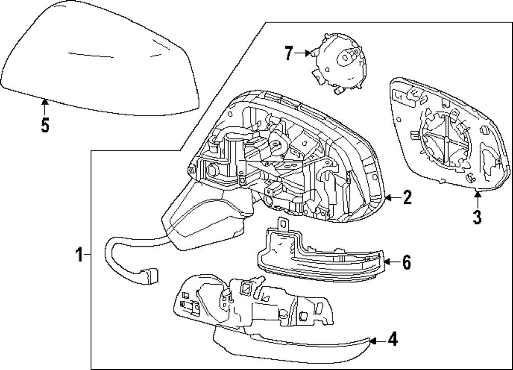 2022-2025 Toyota Corolla Cross Mirror Cover - PASSENGER SIDE 87915 ...