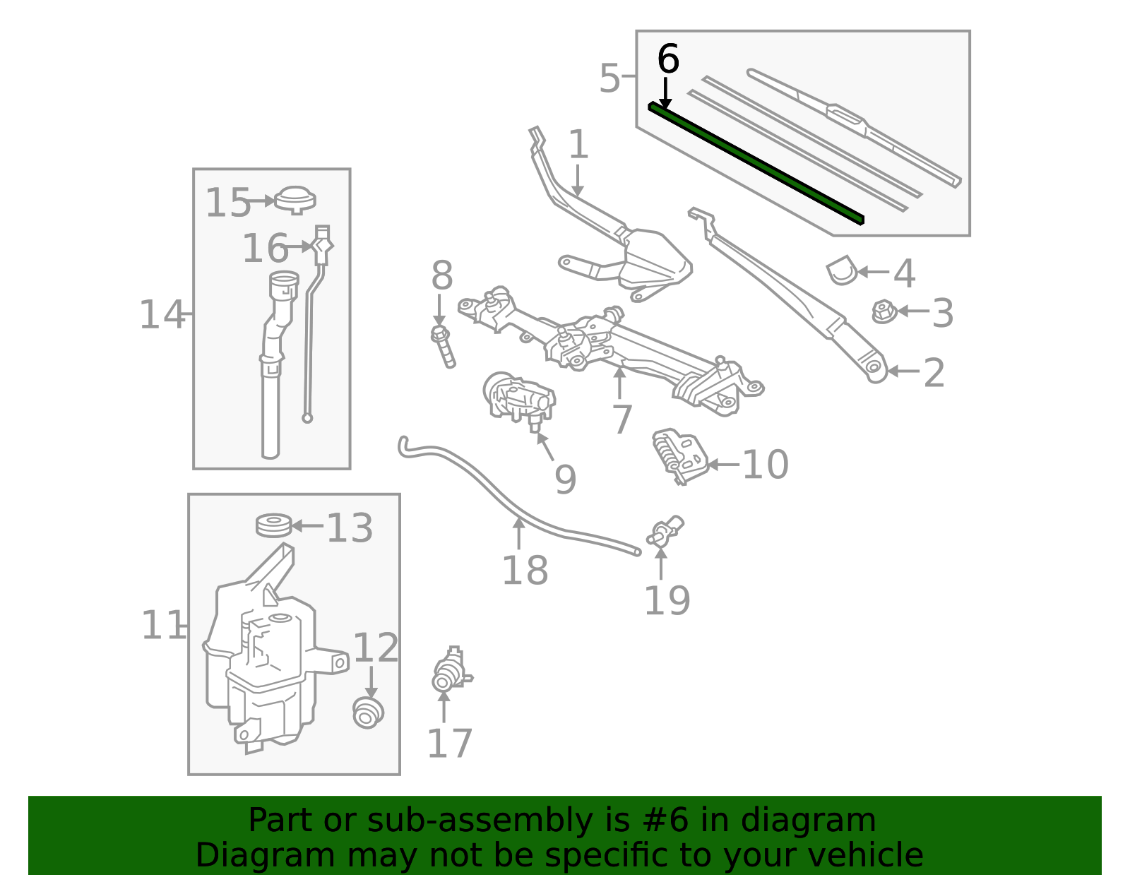 2010-2015 Toyota Windshield Wiper Blade Refill (Right) 85214-30390 ...