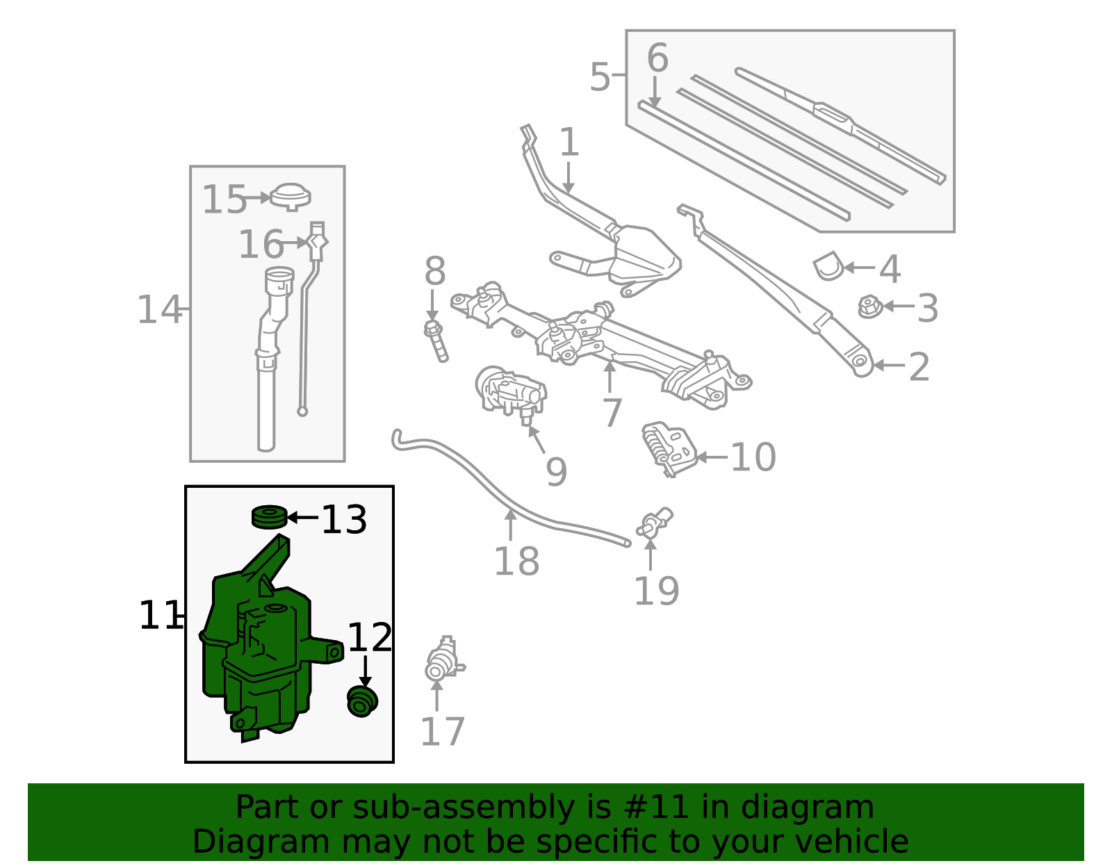 2012-2015 Toyota Washer Fluid Reservoir 85355-47021 | OEM Parts Online
